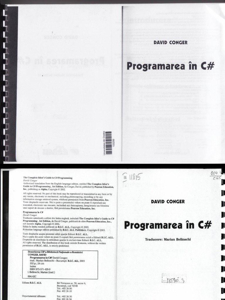 Programarea in C++ (David Conger) | PDF