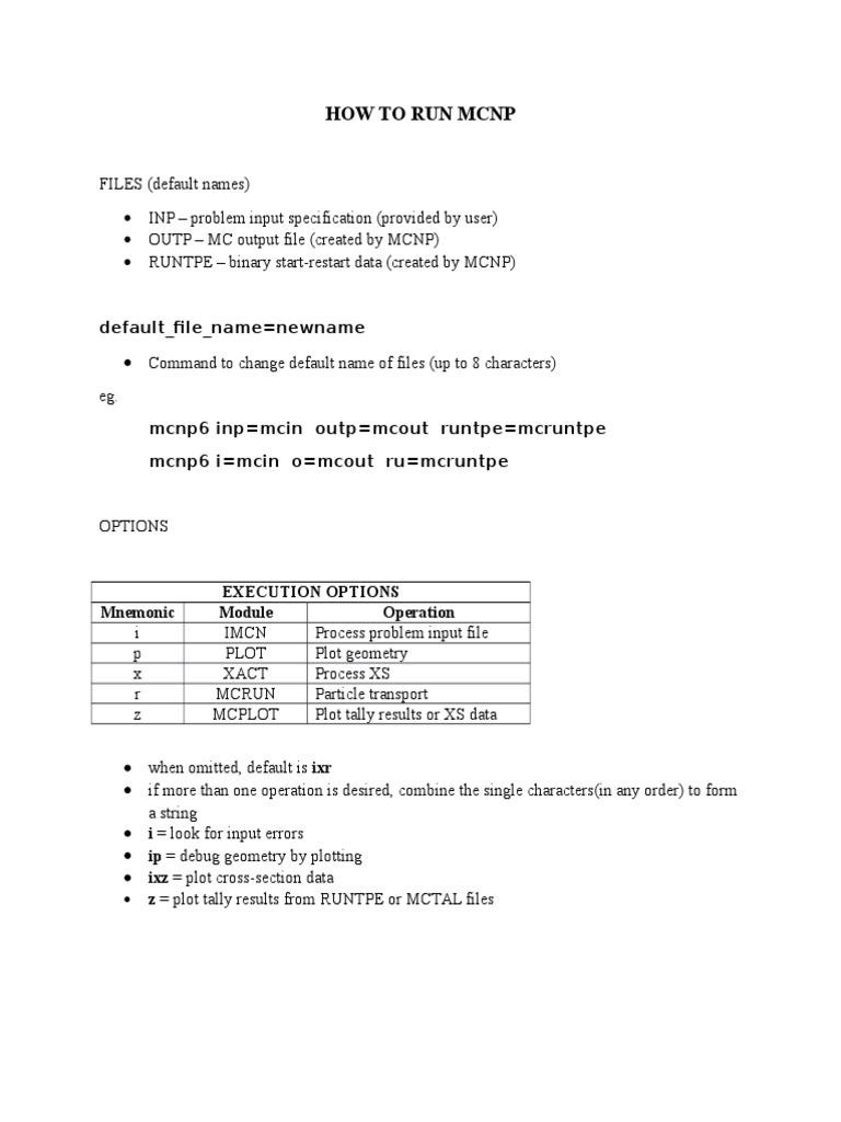How To Run MCNP | PDF