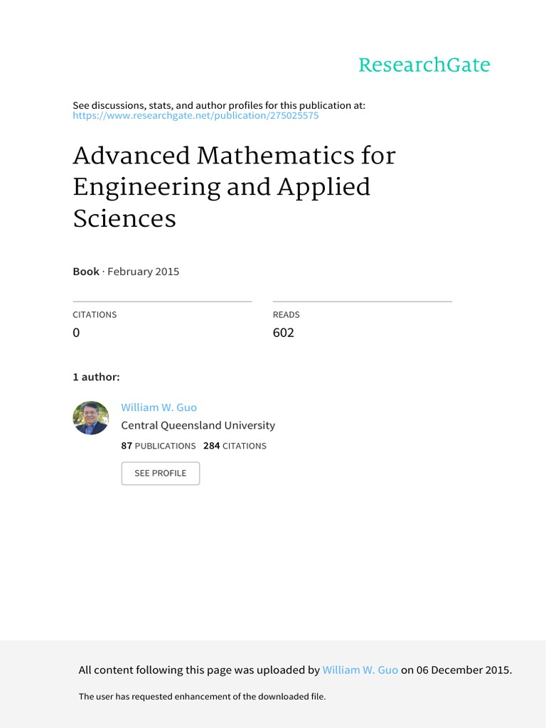 2ED Advanced Math William Guo ToC Ref | PDF | Ordinary Differential ...