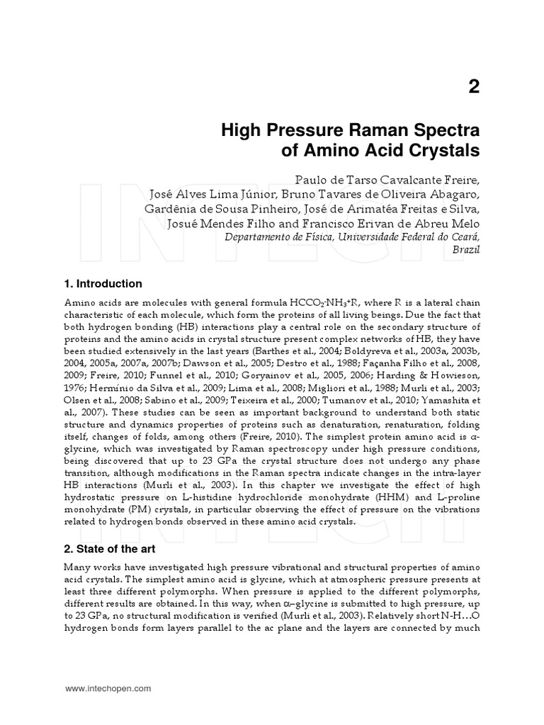 High Pressure Raman Spectra of Amino Acid Crystals: Departamento de ...