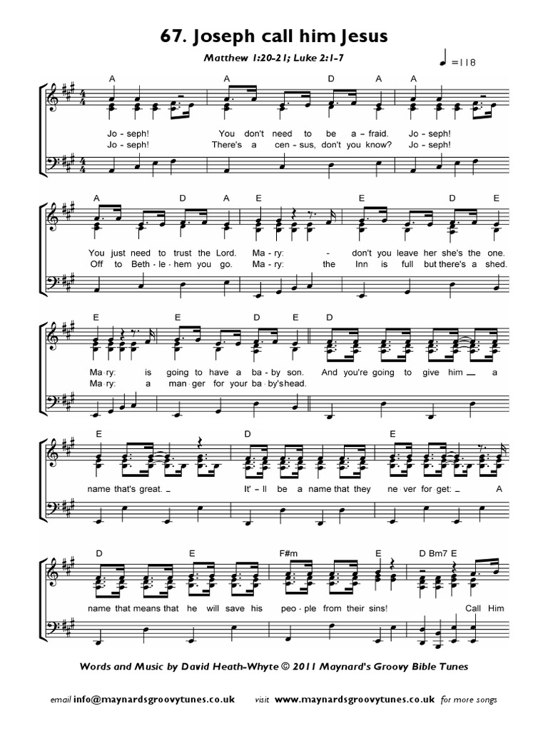 MGBT-Sheet Music-Joseph Call Him Jesus | PDF