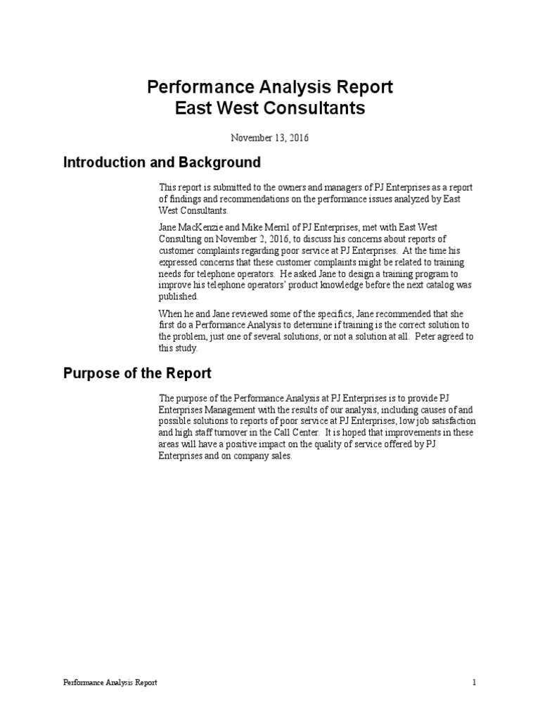 03 Performance Analysis Report Clean | PDF | Employment | Performance ...