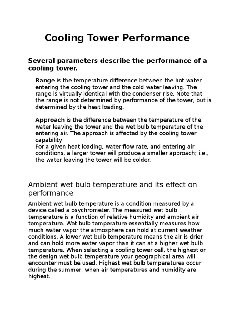 Cooling Tower Performance Factors | PDF | Relative Humidity | Humidity