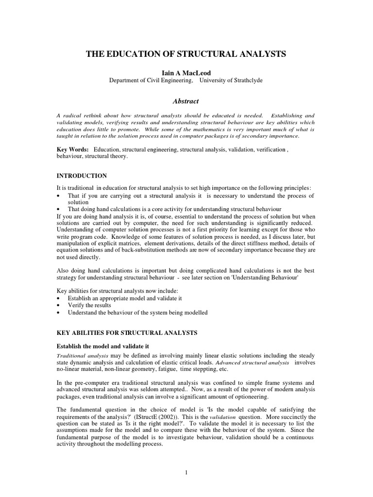 Rethinking Structural Analyst Education | PDF | Structural Analysis ...