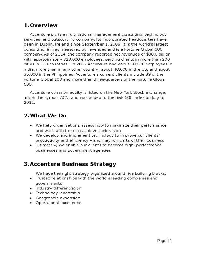 Accenture: Global Consulting Leader Overview | PDF | Accenture | Economies