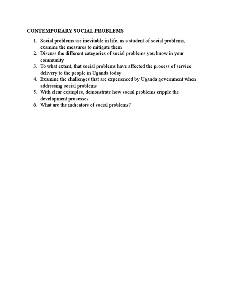 Contemporary Social Problems | PDF | Self-Improvement