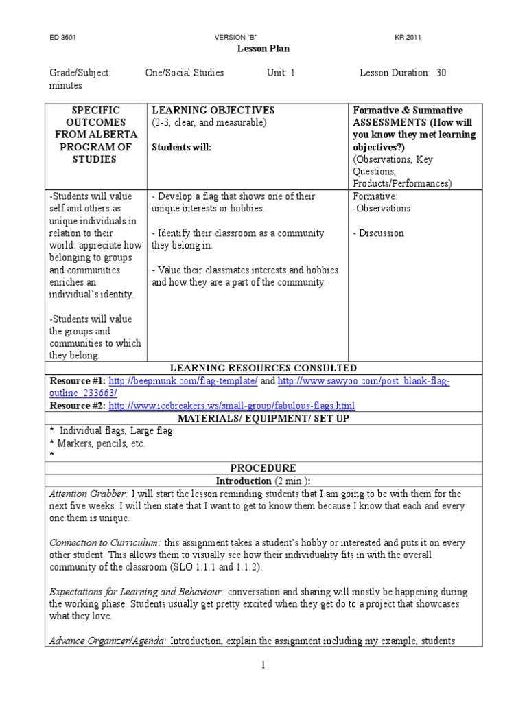 Social Studies Icebreaker Lesson 1 | PDF | Educational Assessment ...