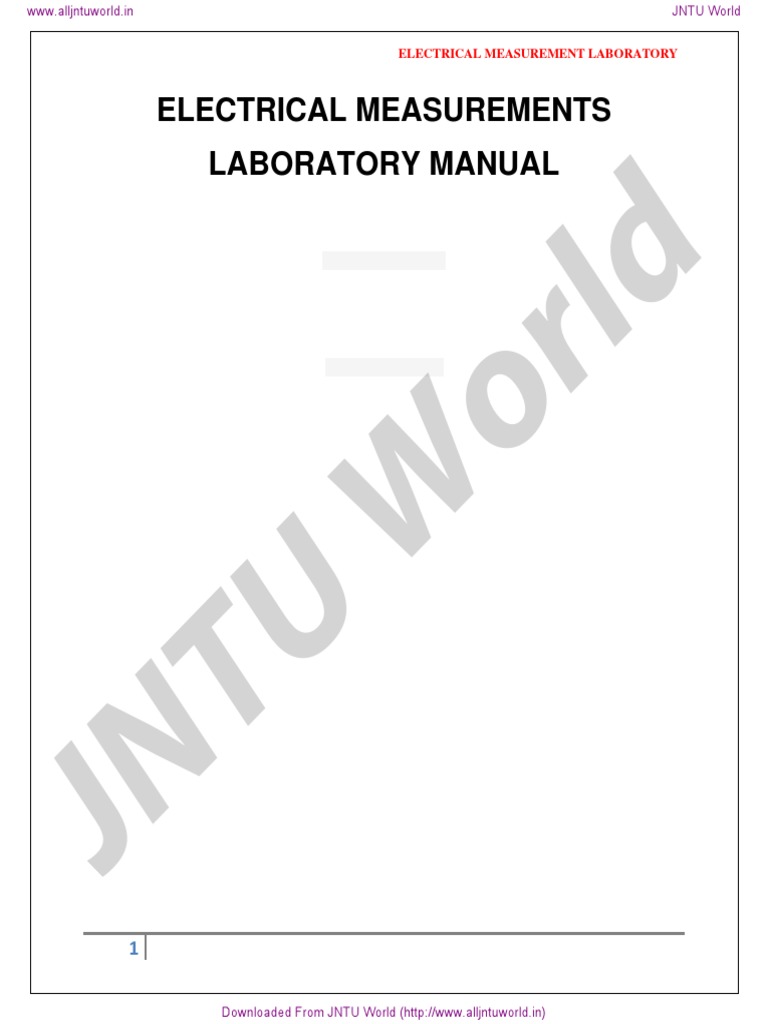 Electrical Measurement Lab Manual | Download Free PDF | Power Supply ...