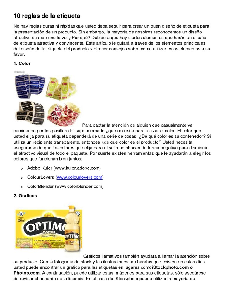 10 Reglas para Diseñar Etiquetas Efectivas | PDF | Diseño | Marca