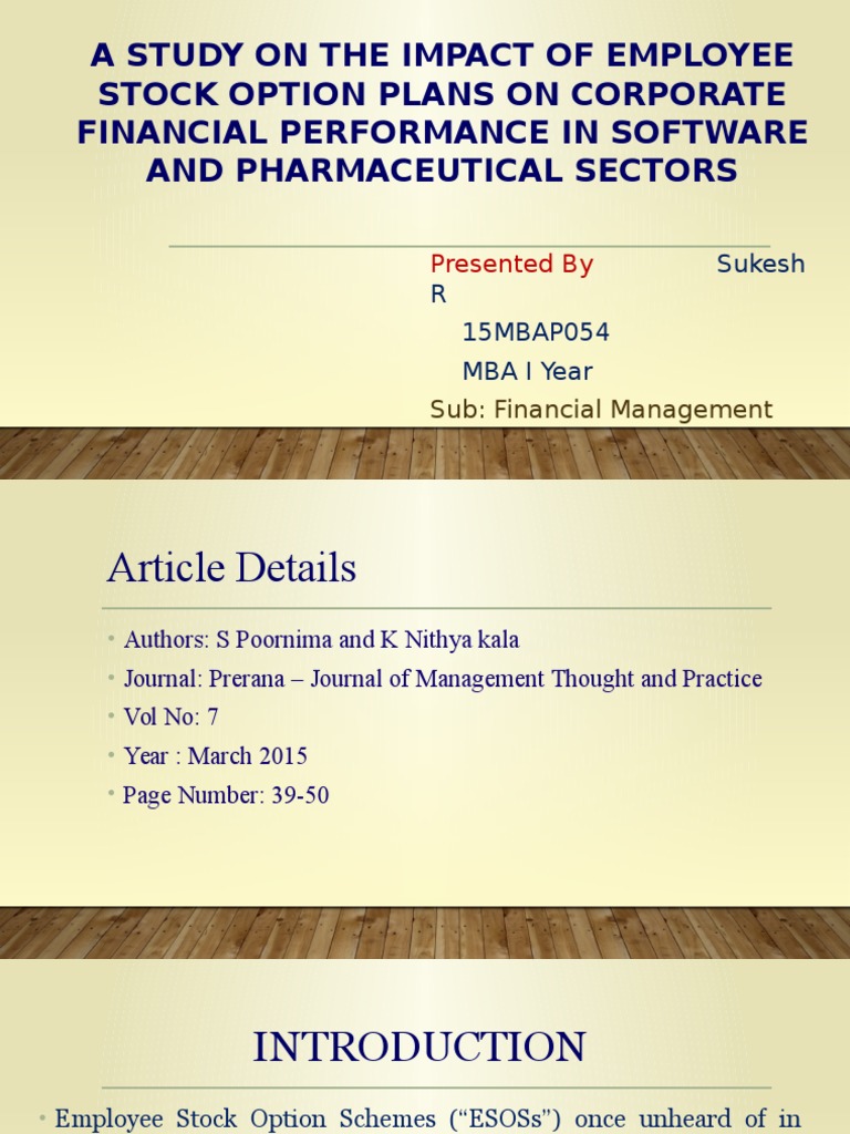 Employee Stock Option Plans | PDF | Employee Stock Ownership Plan ...