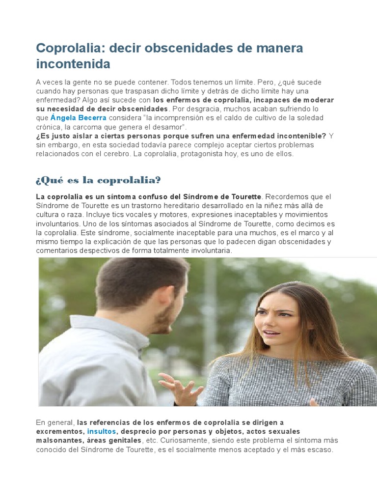 Coprolalia | PDF | Síndrome de Tourette | Sicología