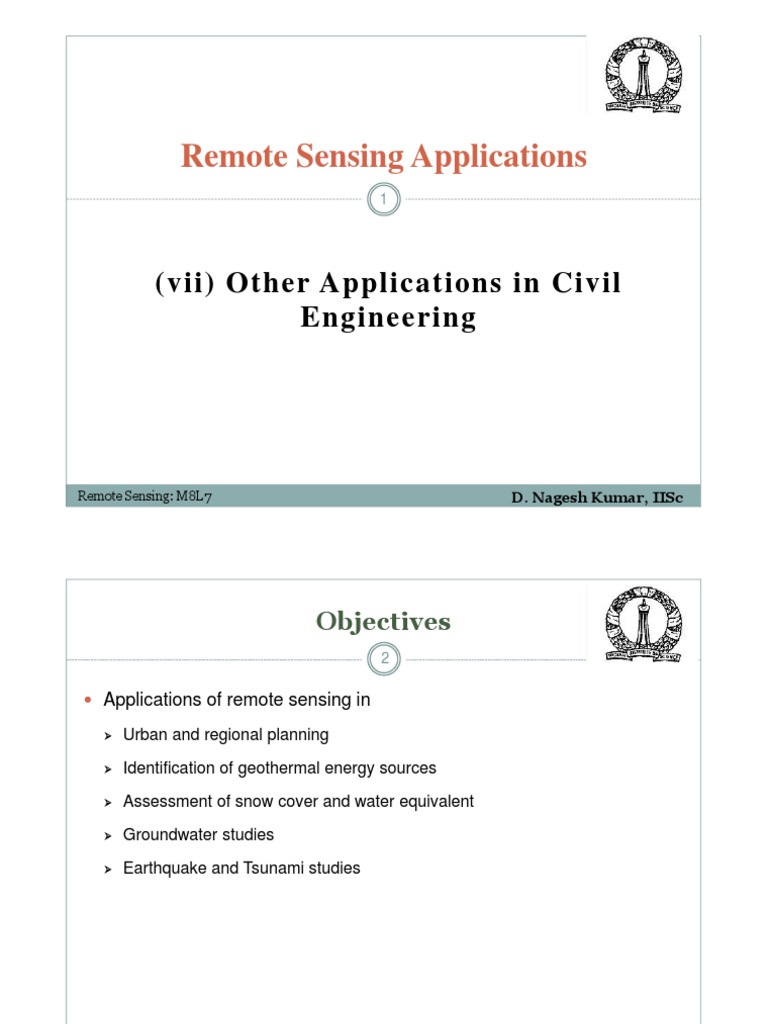 Remote Sensing Applications | PDF | Remote Sensing | Physical Geography