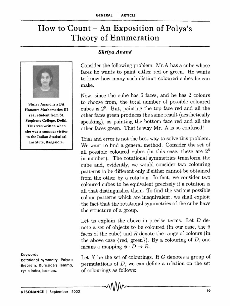 Exposition of Polya's Enumeration Theorem | PDF | Permutation | Group (Mathematics)