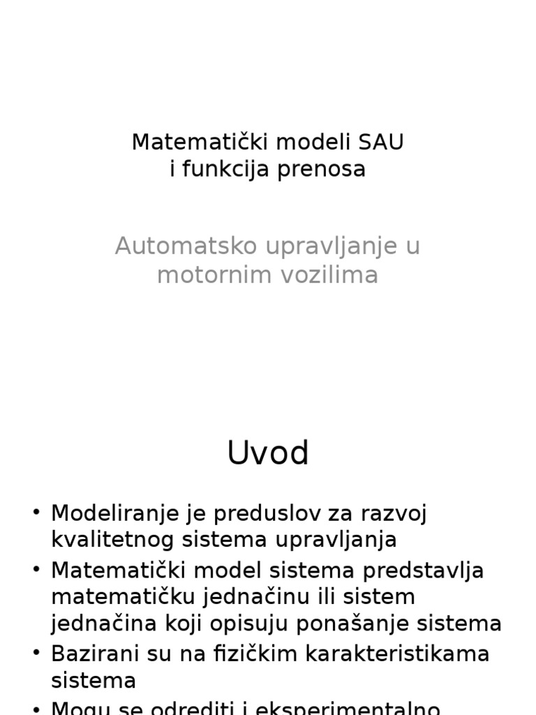 Matematicki Modeli SAU | PDF