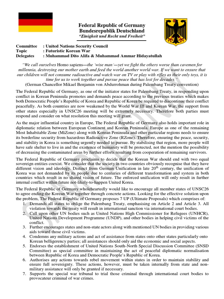 Sample of Position Paper | PDF | United Nations | International Relations