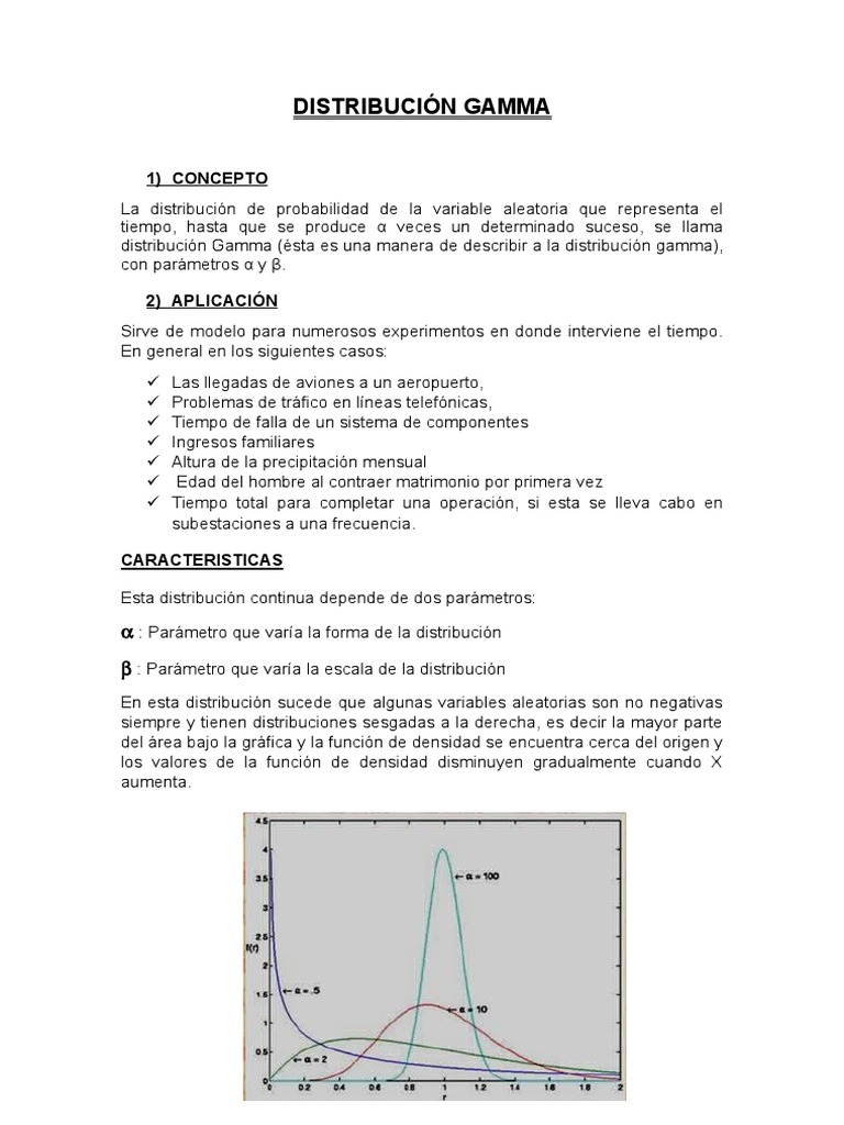 Distribucion Gamma | PDF | Distribución de probabilidad | Variable ...