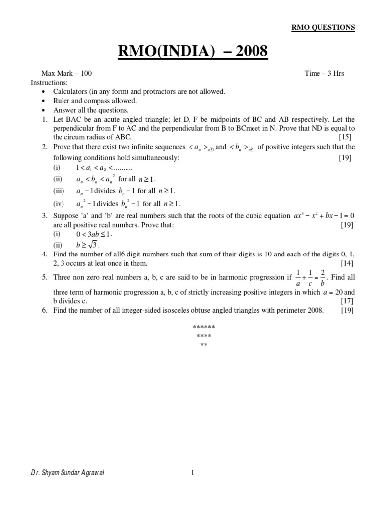 Rmo 2008 | PDF