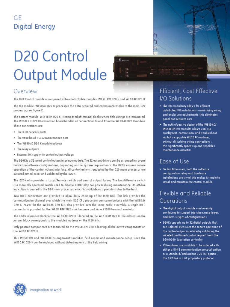 D20 Control Output Module | PDF | Relay | Electricity