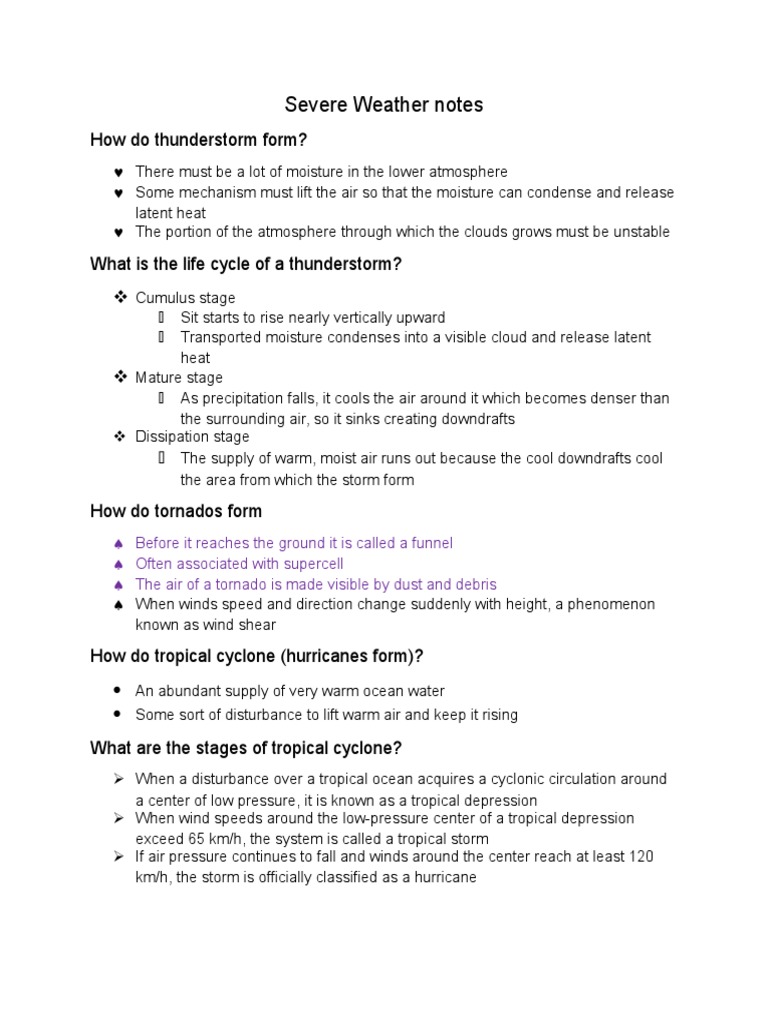 Severe Weather Notes | PDF