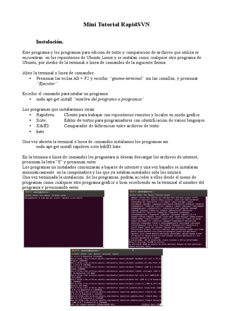 Guía de Instalación y Uso de RapidSVN | PDF | Archivo de computadora ...