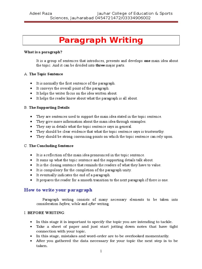 Essential Guide to Paragraph Writing | PDF | Paragraph | Aspirin