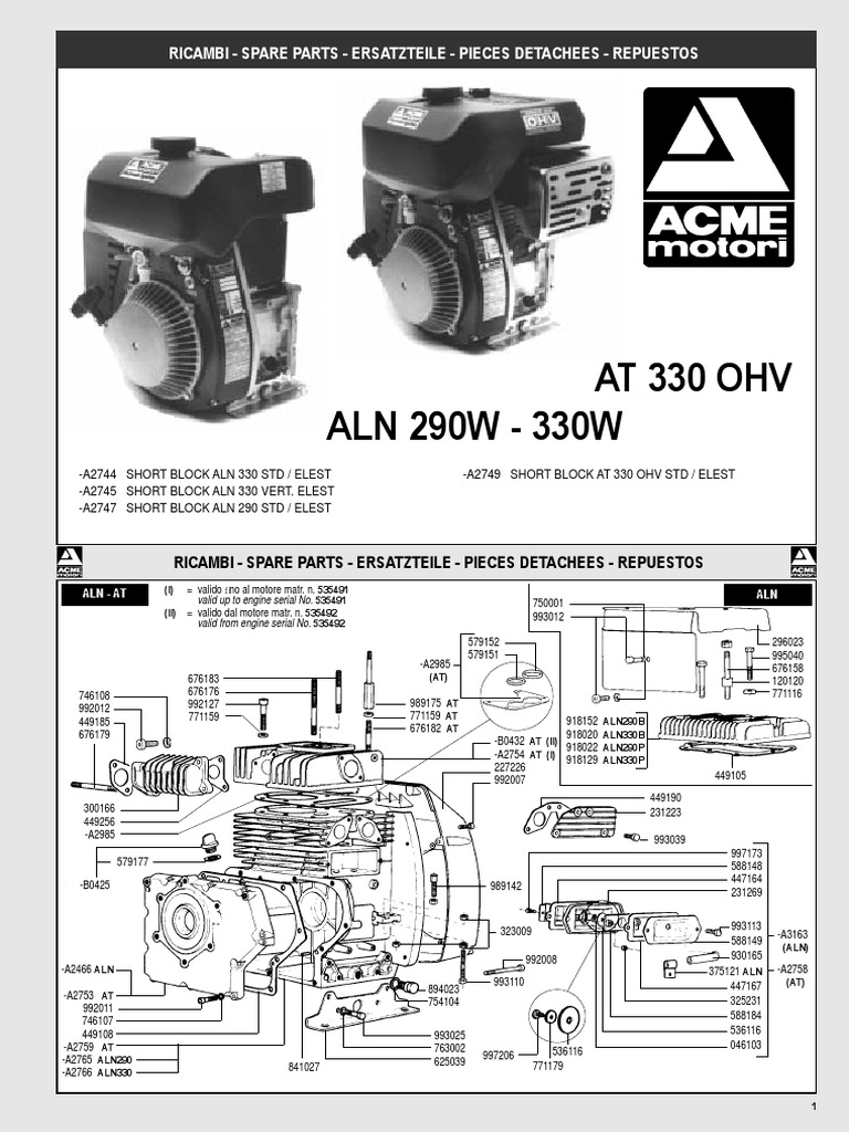 Acme ALN 330 WB Spare Parts Guide | PDF | Fuels | Chemical Energy Sources