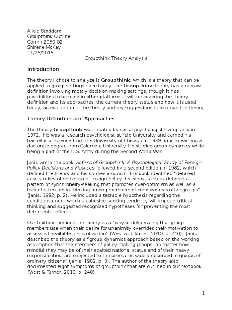 Theory Analysis Revised Final Version | PDF | Theory | Decision Making