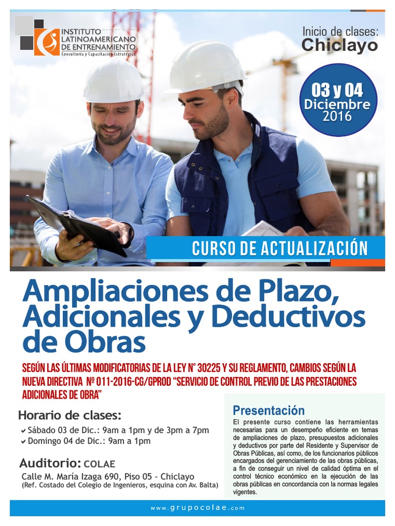 Ampliaciones de Plazo y Adicionales de Obras | Presupuesto | Gobierno