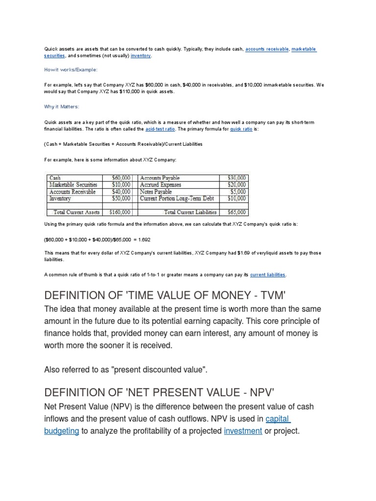 Definition of 'Time Value of Money - TVM': Capital Budgeting Investment ...
