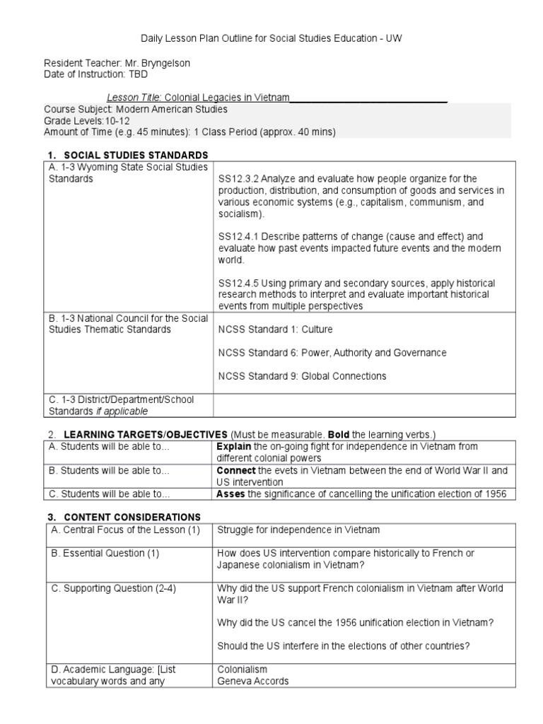 vietnamlesson1 | Lecture | Lesson Plan