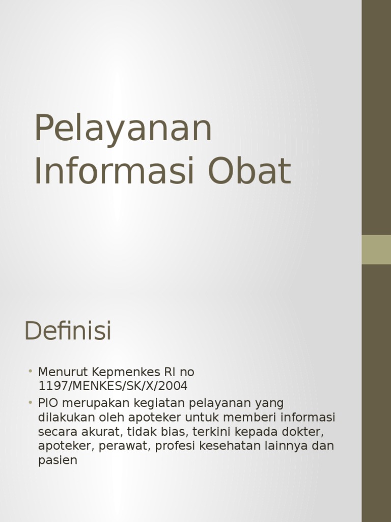 Pelayanan Informasi Obat | PDF