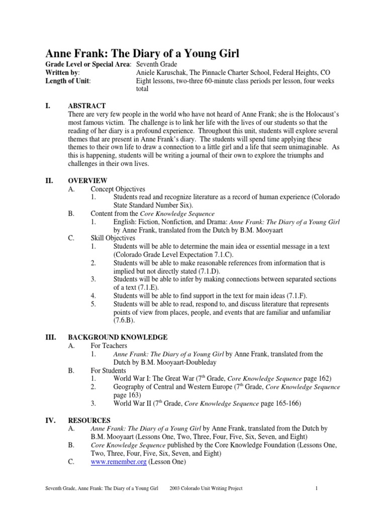 7 AnneFrankTheDiaryofaYoungGirl PDF | PDF | Anne Frank | Educational ...