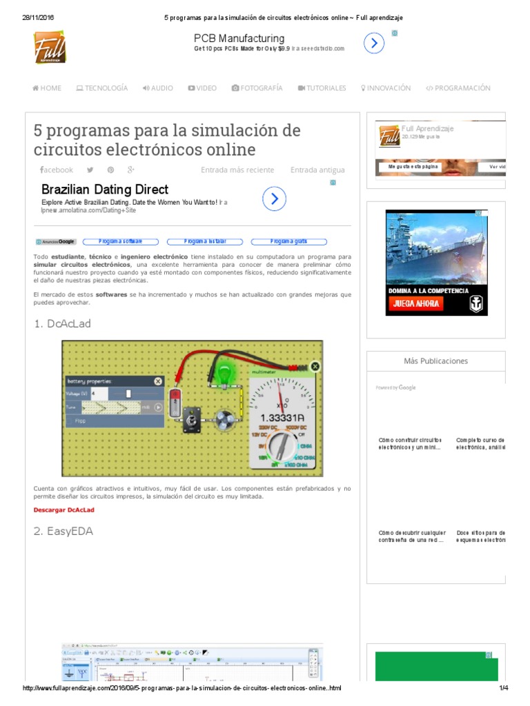 5 Programas para La Simulación de Circuitos Electrónicos Online - Full ...