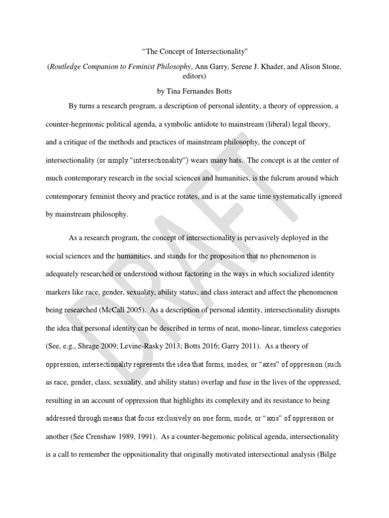 The Concept of Intersectionality Routled | PDF | Intersectionality ...