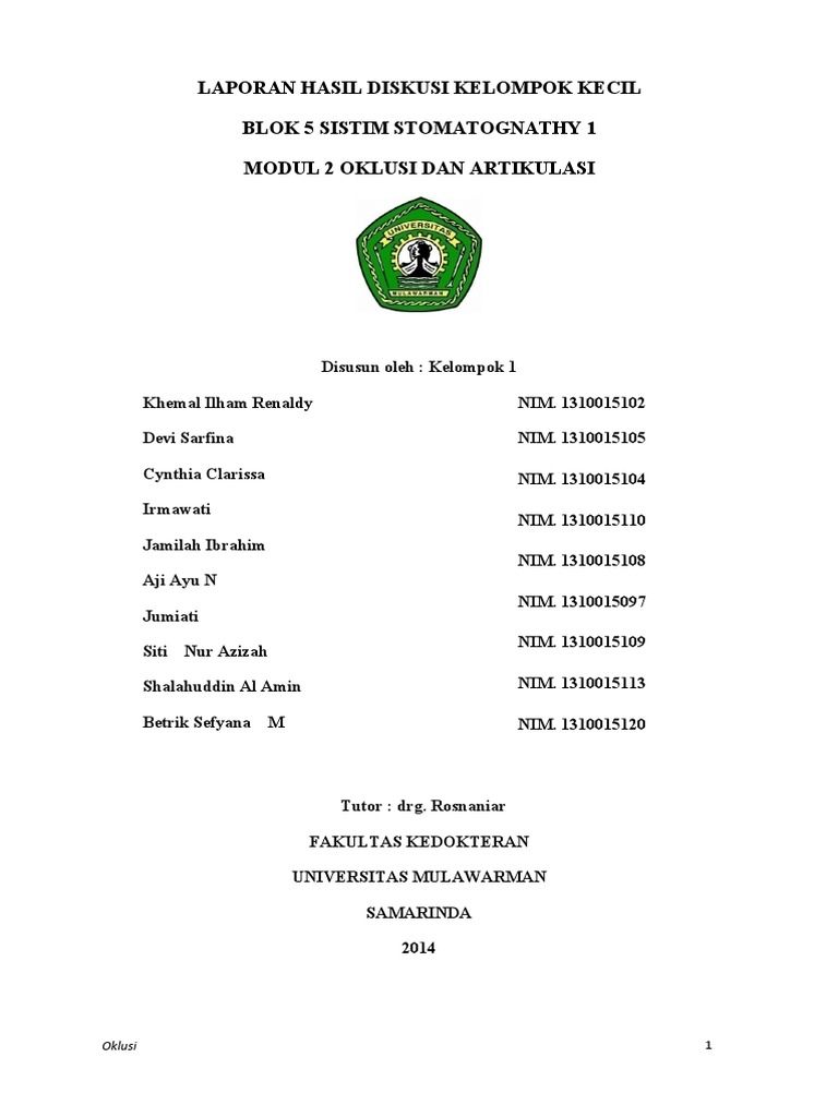 Laporan Kelompok 1 (b5m2) | PDF