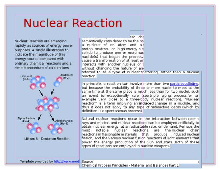 Simple Definition of Nuclear Reactions | PDF