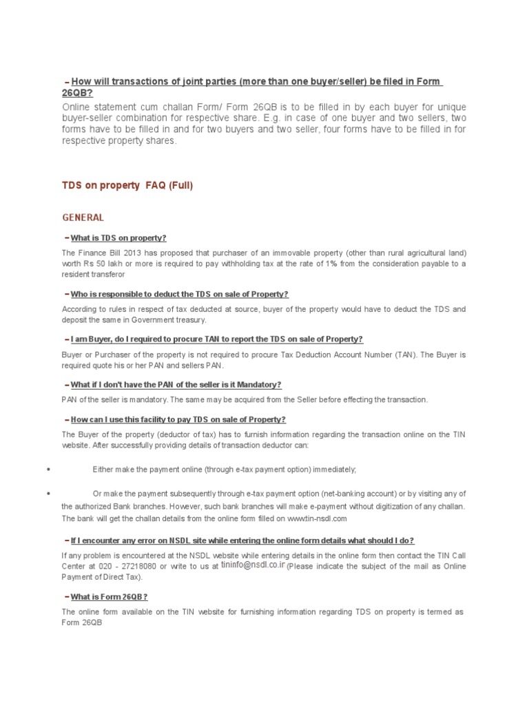 Form 26qb Fillable Pdf - Printable Forms Free Online