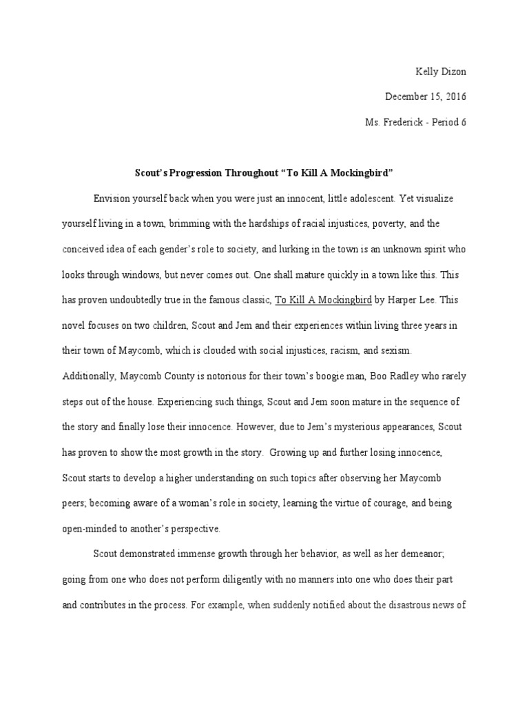 Scout's Growth in To Kill A Mockingbird | PDF | To Kill A Mockingbird