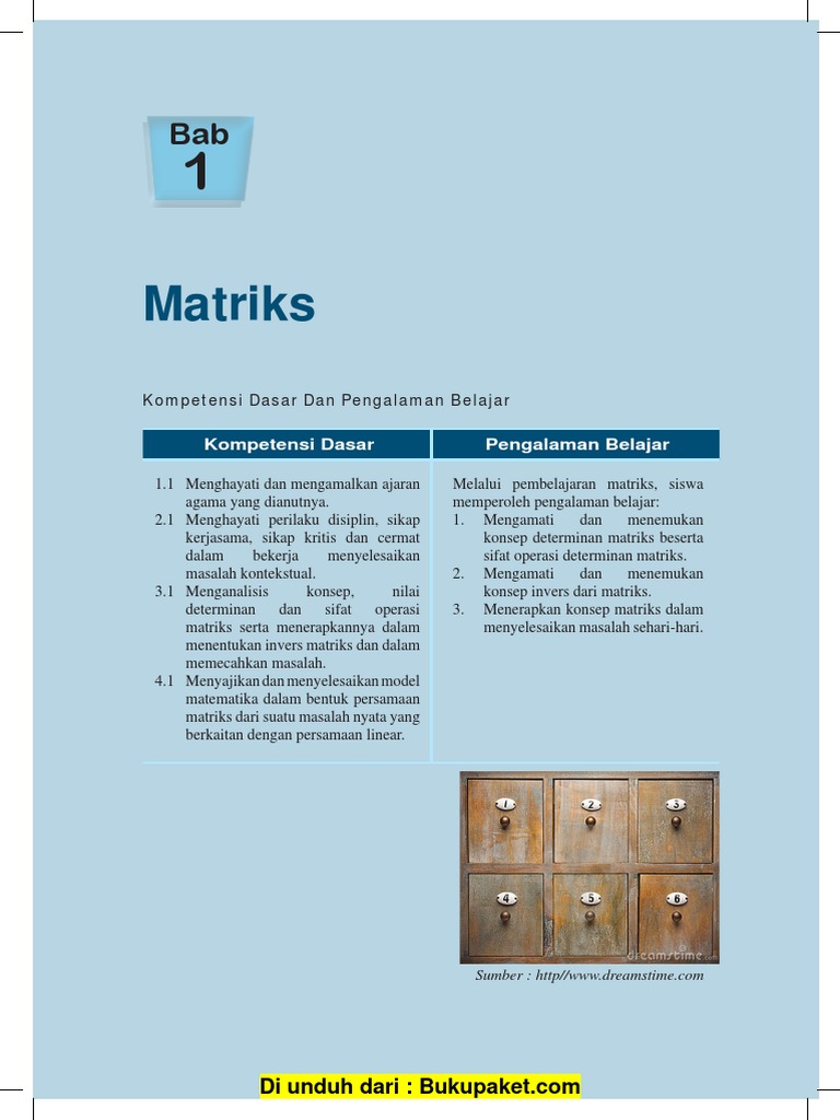 Bab 1 Matriks PDF | PDF