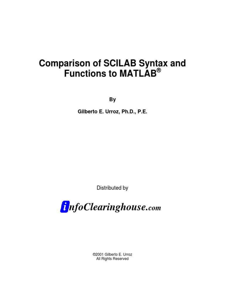 Scilab Matlab PDF | PDF | Matlab | Boolean Data Type