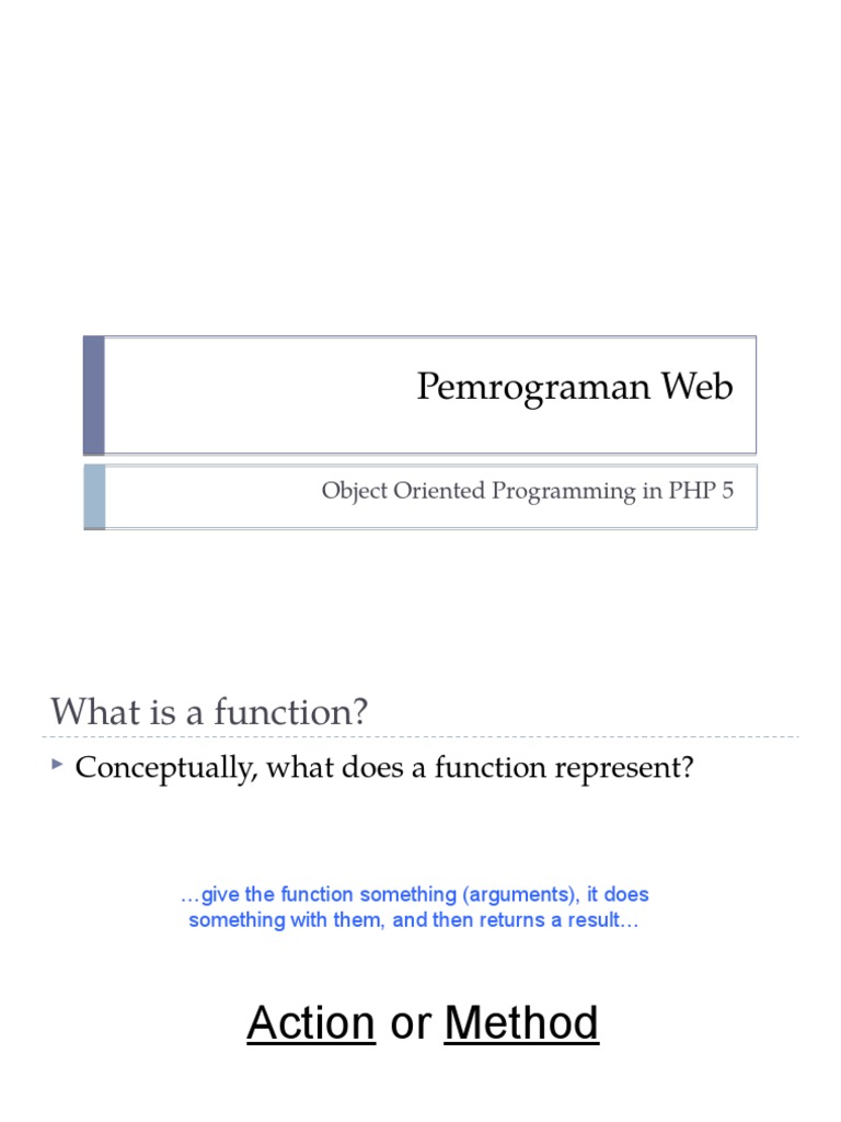 Pemrograman Web: Object Oriented Programming in PHP 5 | PDF | Method ...