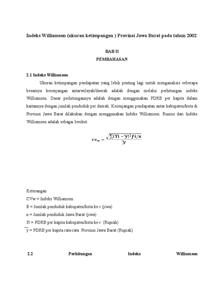 Indeks Williamson | PDF