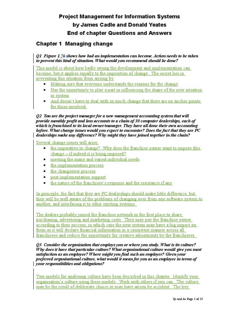 Project Management For Information Systems by James Cadle and Donald ...
