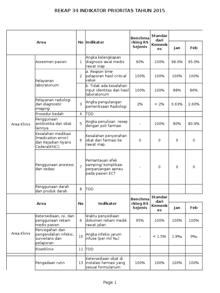 Indikator Mutu Prioritas | PDF