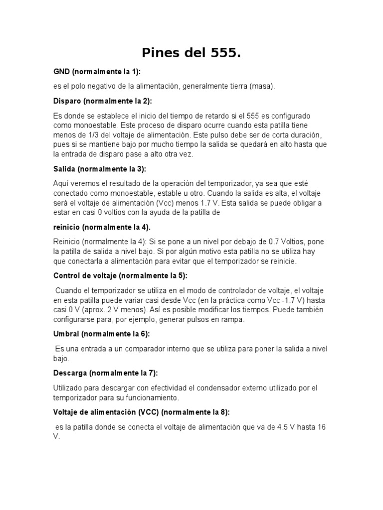 Pines Del 555 | PDF | Ingenieria Eléctrica | Electromagnetismo