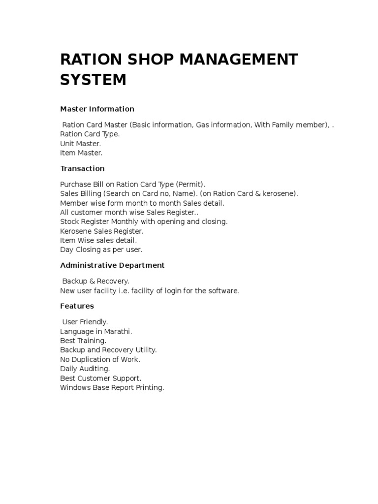 Ration Shop Management System Overview | PDF