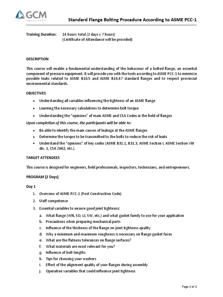 ASME PCC 1 HugoJulien Eng Mod | PDF