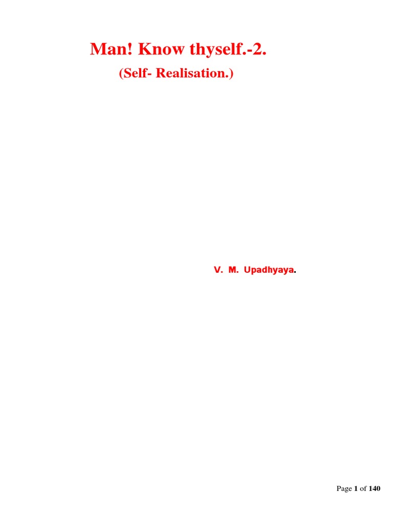 Man ! Know Thyself. 2. | PDF | Rationalism | Noumenon