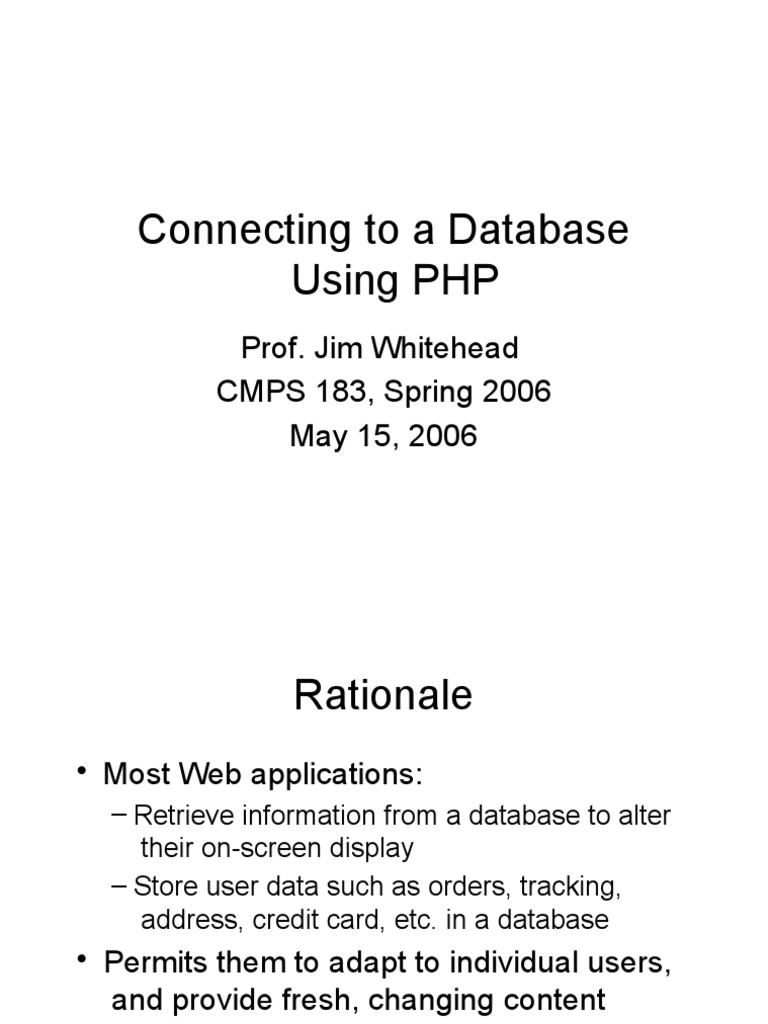 Database PHP | PDF | Sql | Databases