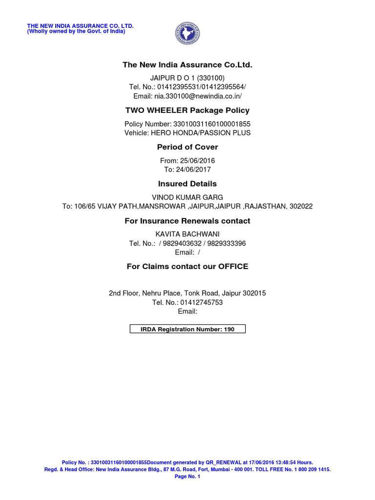 The New India Assurance Co. Ltd. (Wholly Owned by The Govt. of India ...